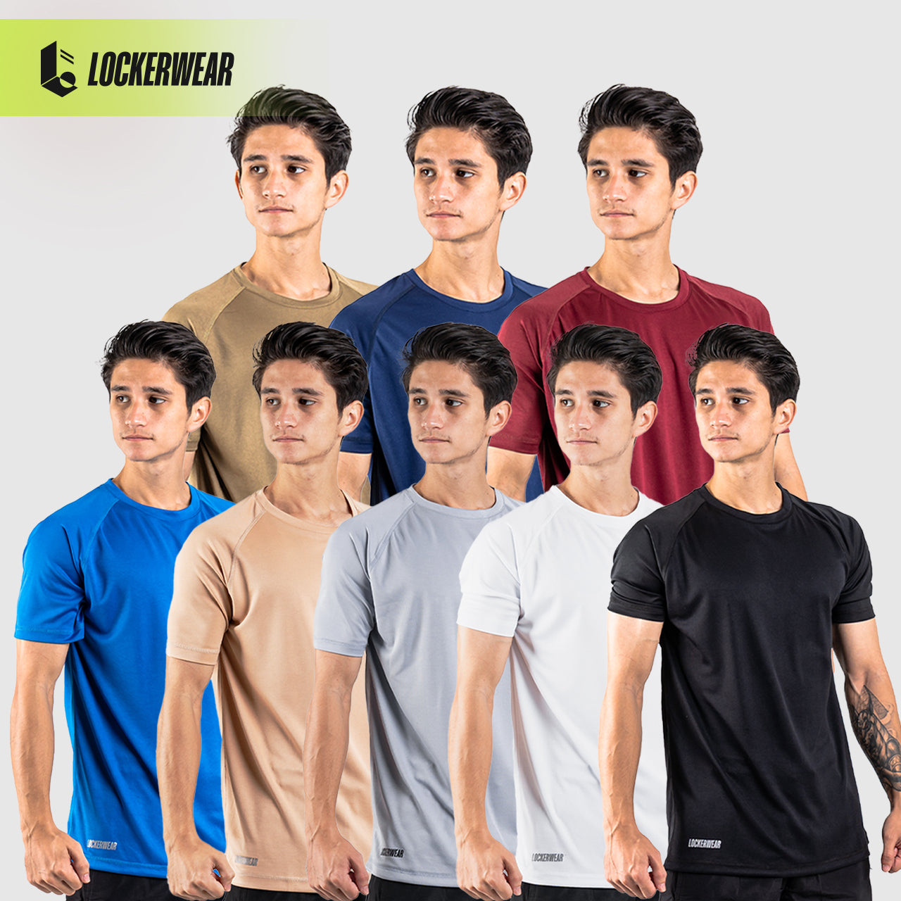 Breathable Slim Fit Tee - Turkish/Khaki/Light Grey/Dark Grey/White/Bla